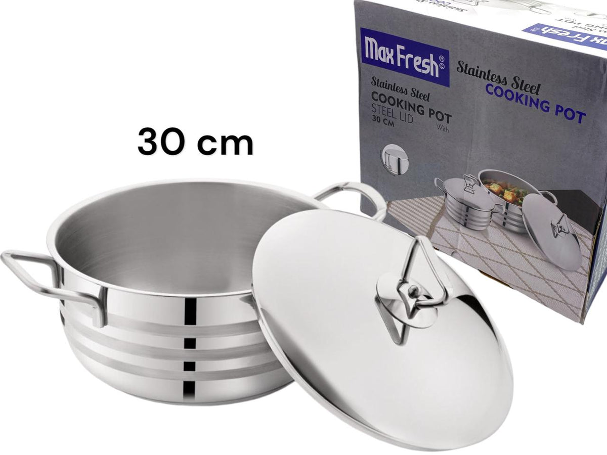 Max Fresh SS Cooking Pot with SS lid 30 cm – HouzeCart