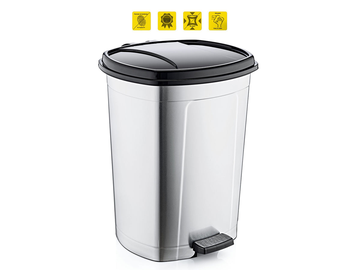 Metallic Color Plastic Pedal Dustbin 50 L – HouzeCart