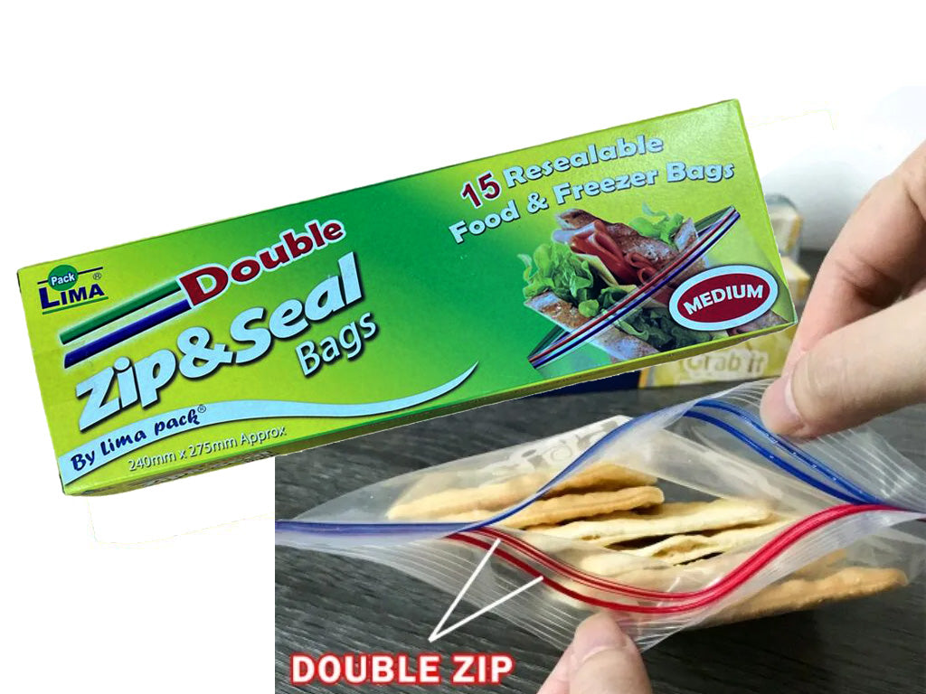 Medium Double Zip & Seal Bags X15 – HouzeCart