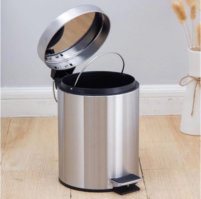 Stainless Steel Dustbin with pedal 5 lt – HouzeCart