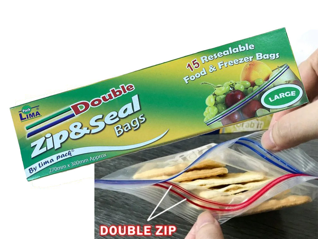 Large Double Zip & Seal Bags X15 – HouzeCart
