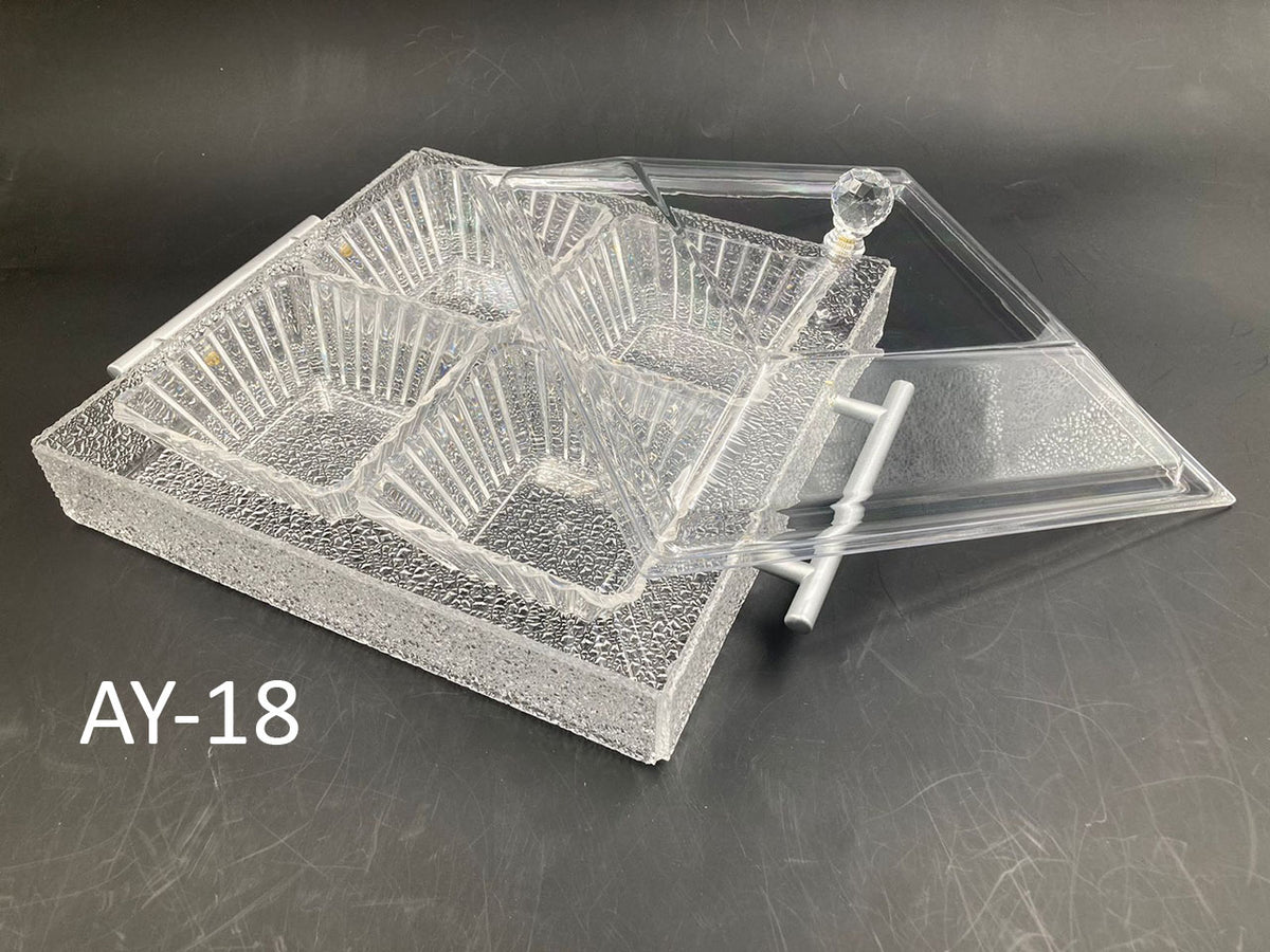 Square Condiment Tray with 4 Bowls and Cover – HouzeCart